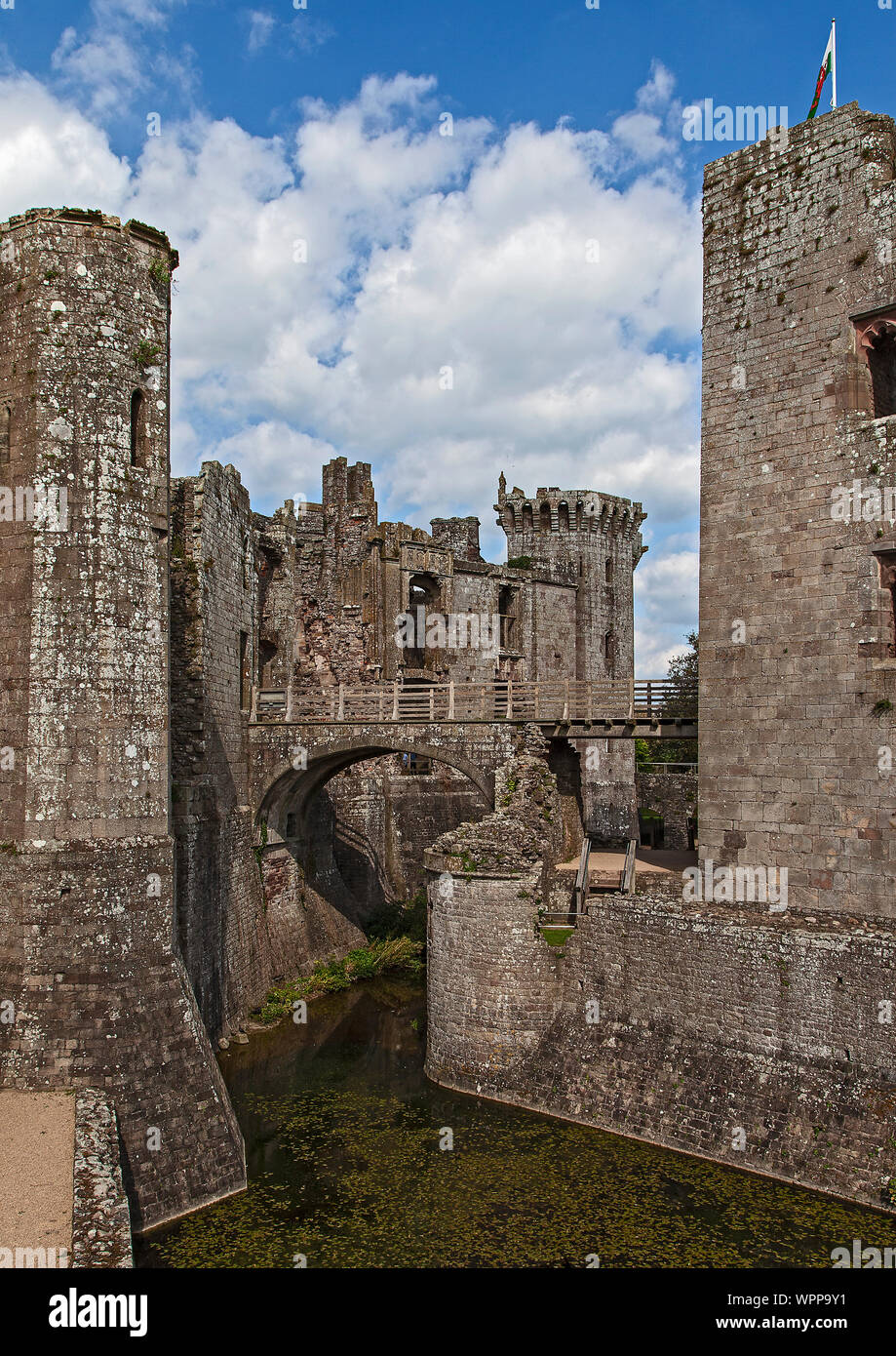 Raglan Castle, Monmouthshire, Wales, UK Stock Photo - Alamy
