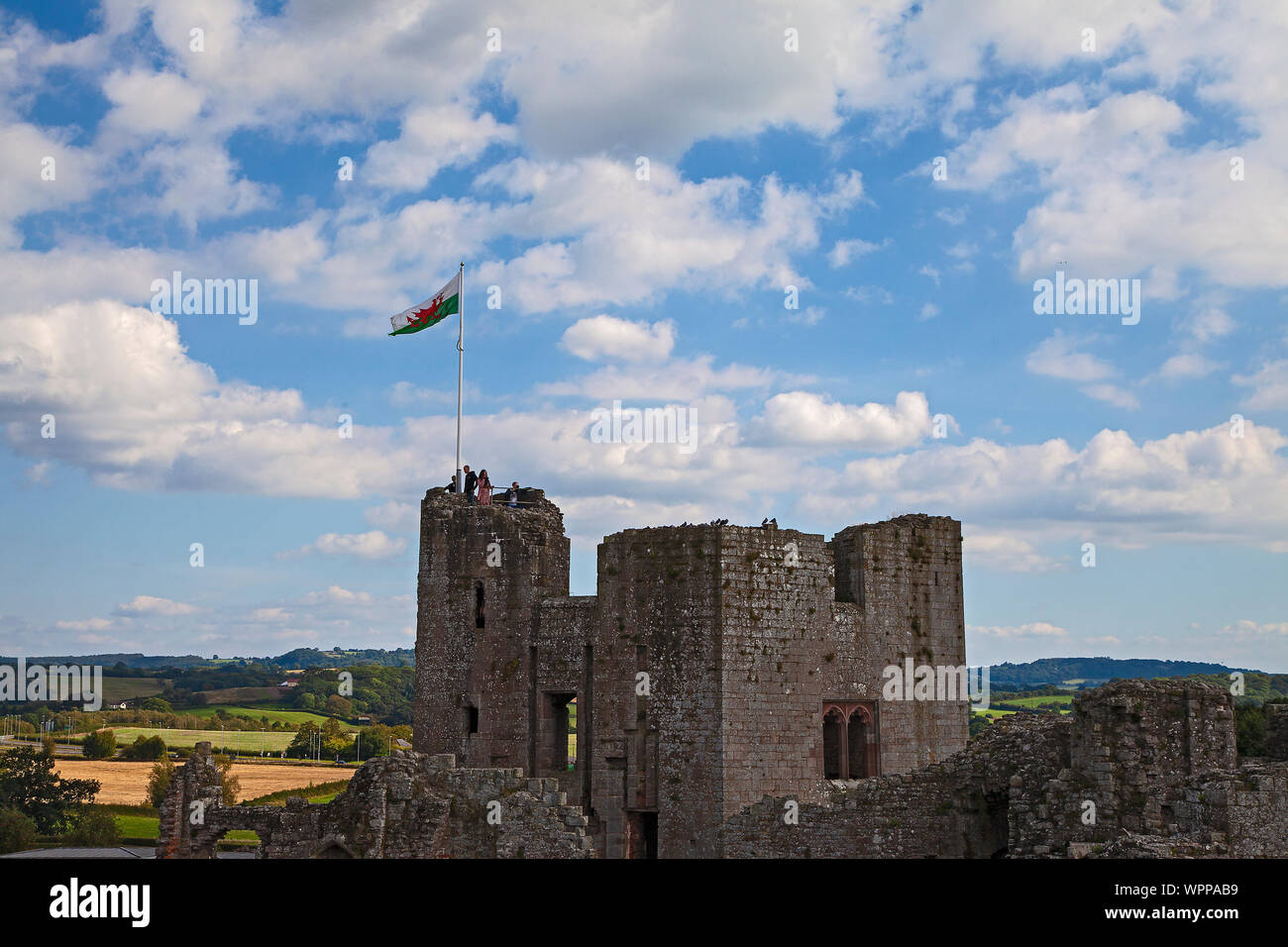 Raglan Castle, Monmouthshire, Wales, UK Stock Photo - Alamy