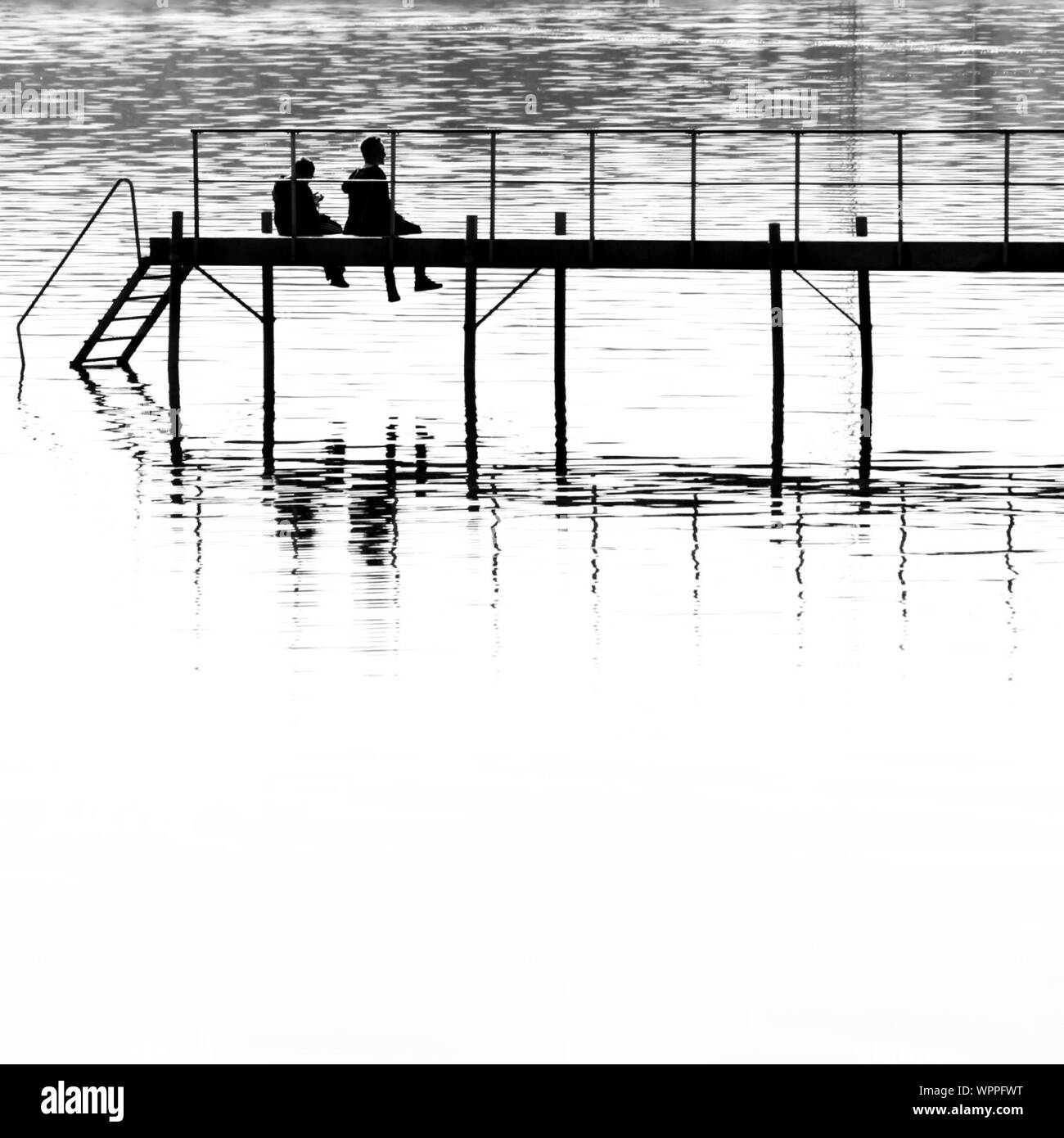Waterfront jetty Black and White Stock Photos & Images - Alamy
