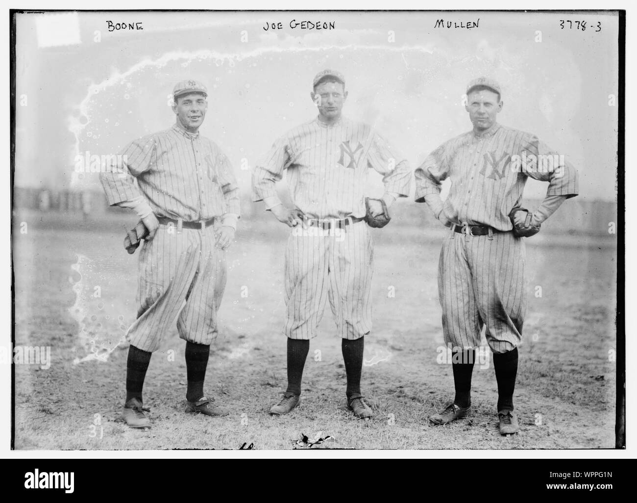 Luke Boone, Joe Gedeon, Charles Mullen, New York AL (baseball Stock ...