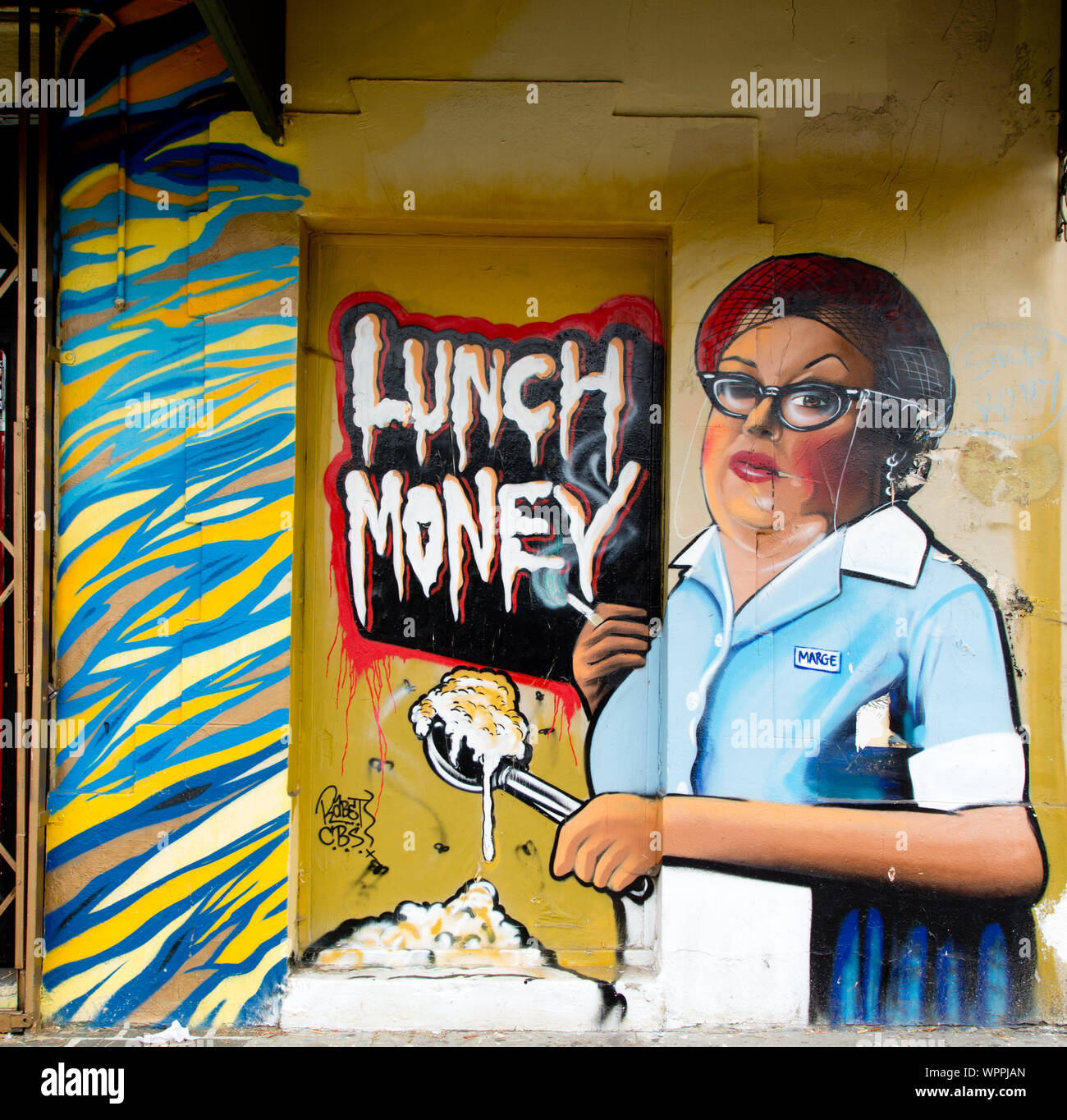 Lunch money mural on Melrose Avenue, an internationally renowned ...