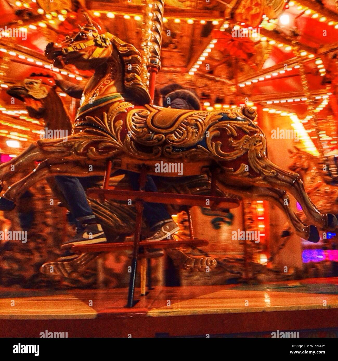 Side View Of Merry-go-round Stock Photo - Alamy