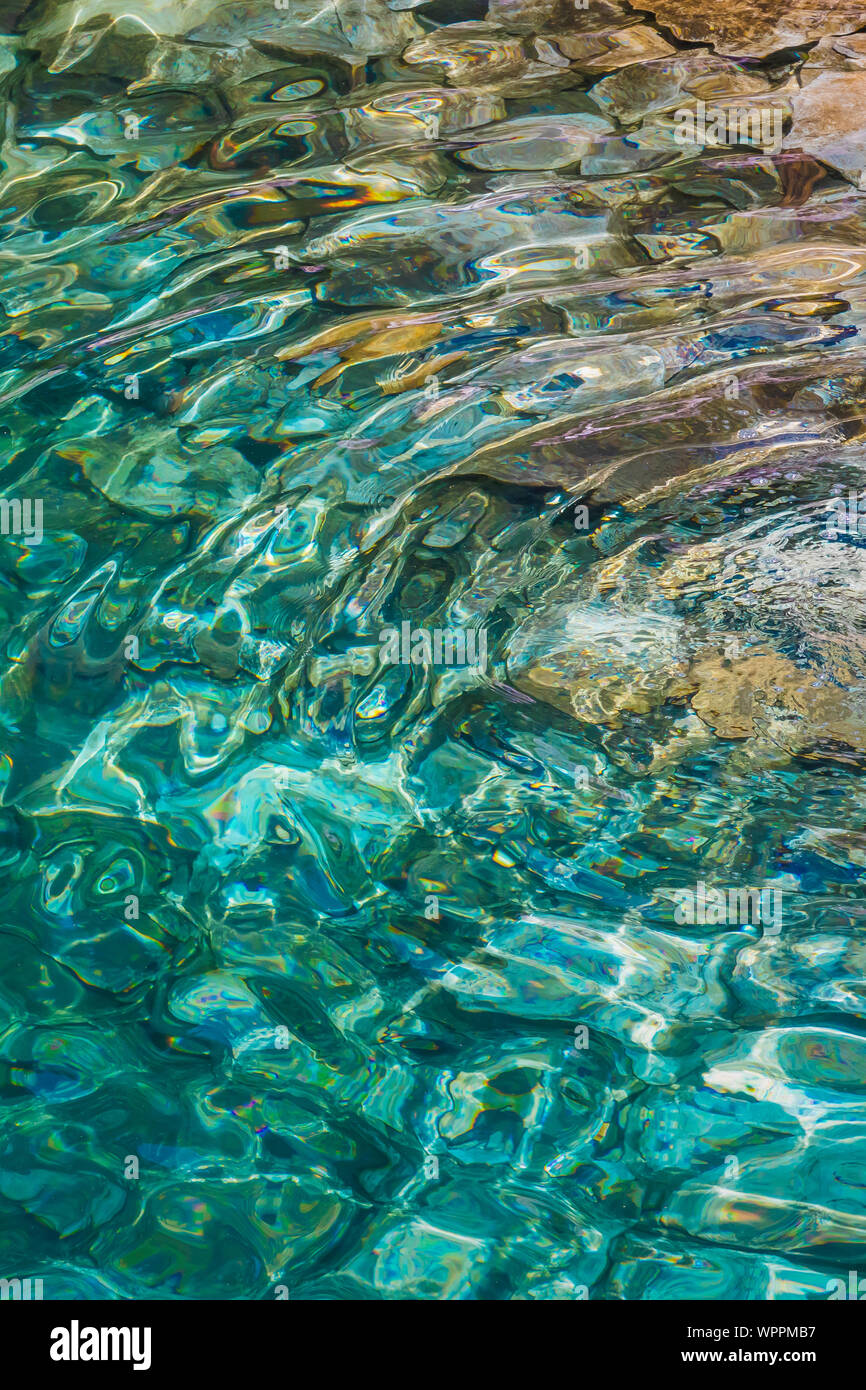 Wind rippling the surface of Snow Lake along Snow Lake Trail leading ...