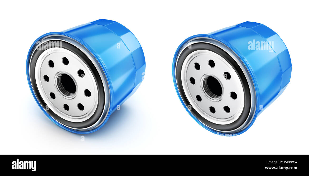 Oil filter car on white background. 3d illustration Stock Photo - Alamy