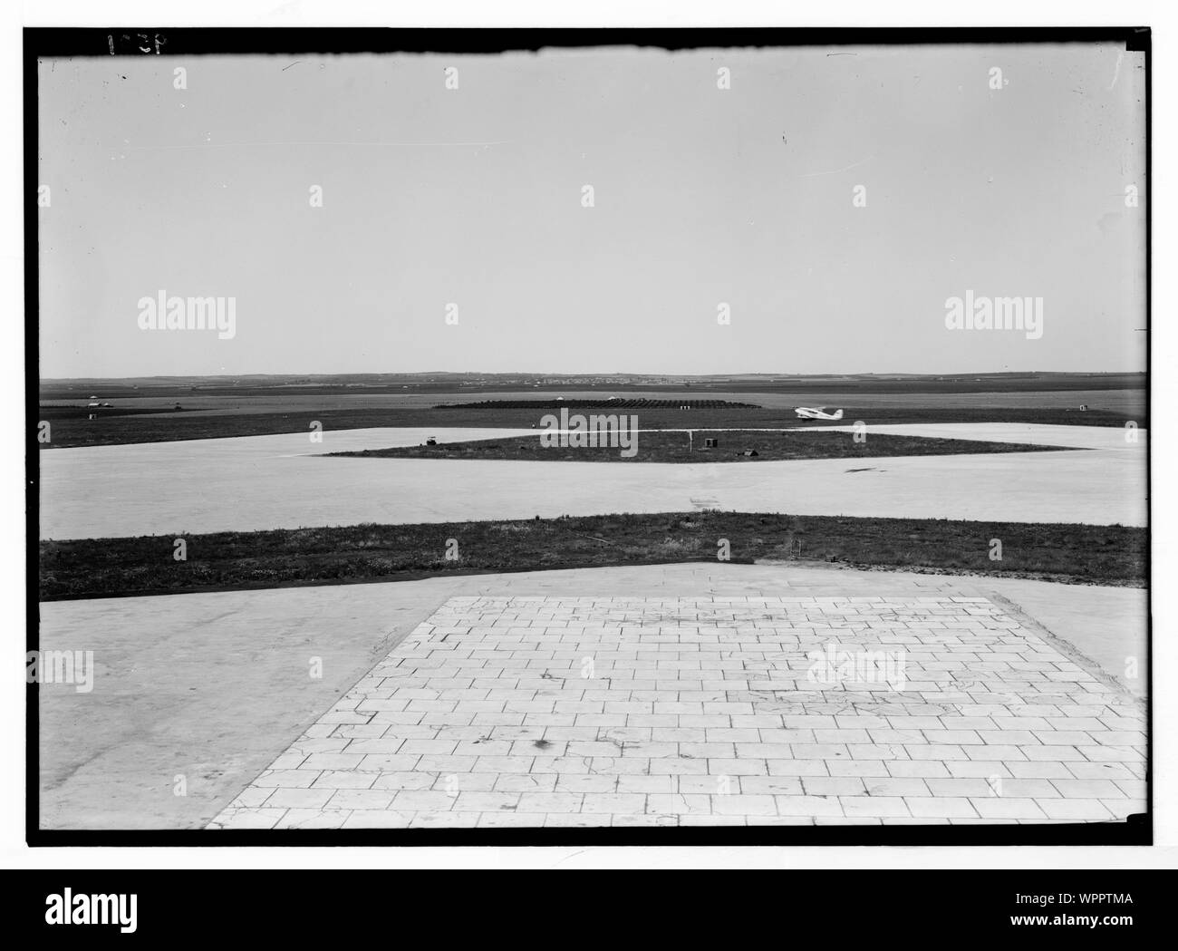 Lydda Airport. Lydda runways showing this[?] airplane taking off Stock ...