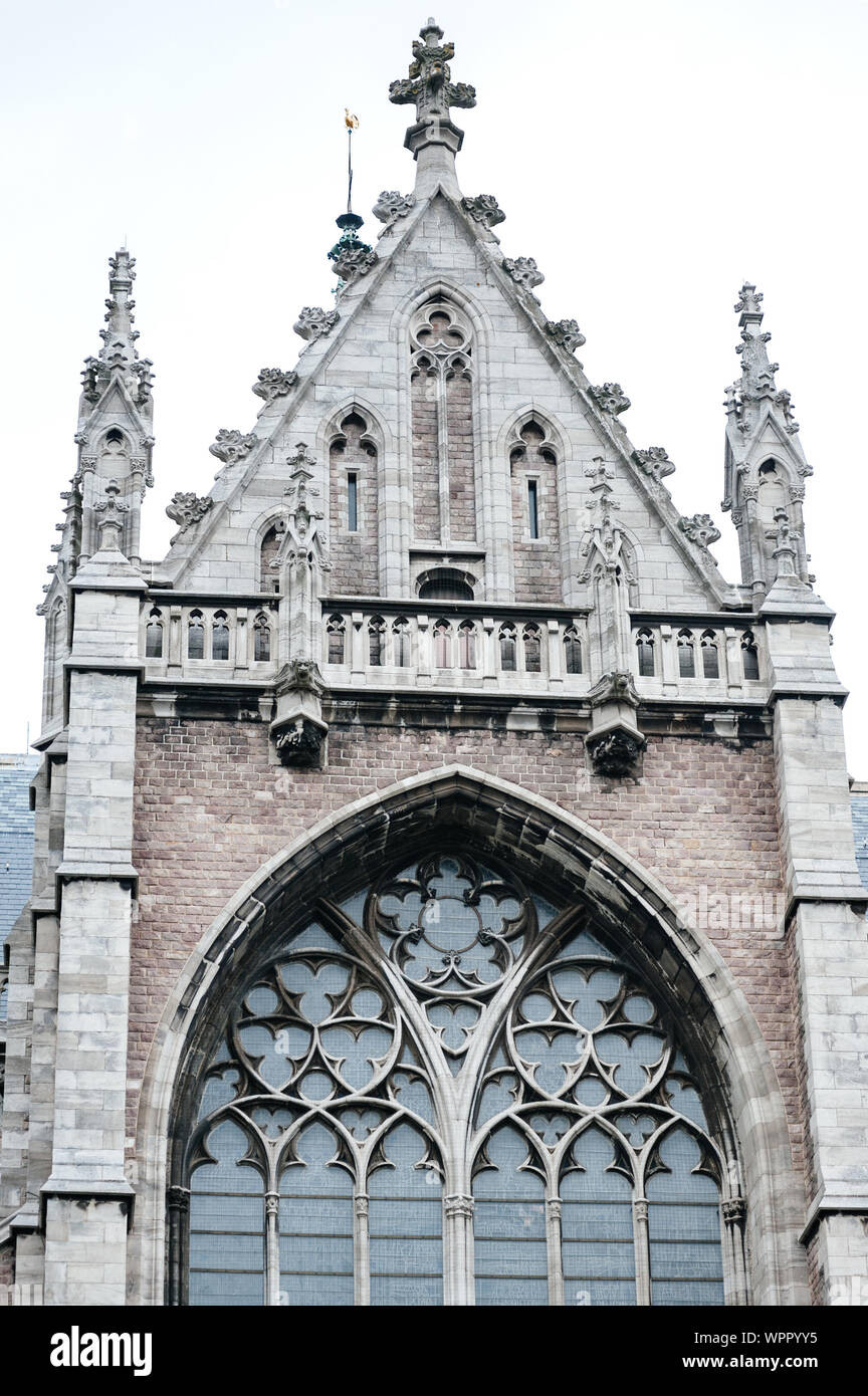 Detail of the beautiful facade of Sint-Petrus-en-Pauluskerk the main ...