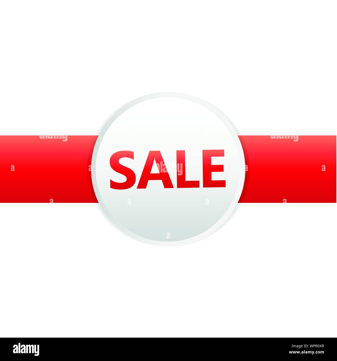 round sale tag for promotion in red white colors vector illustration ...
