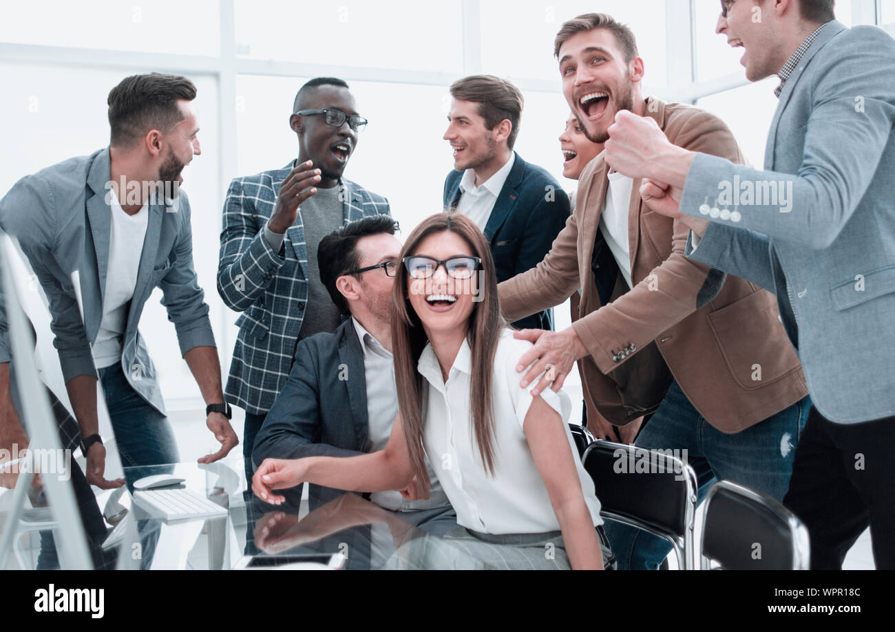 business team having fun in the workplace.concept of success Stock ...