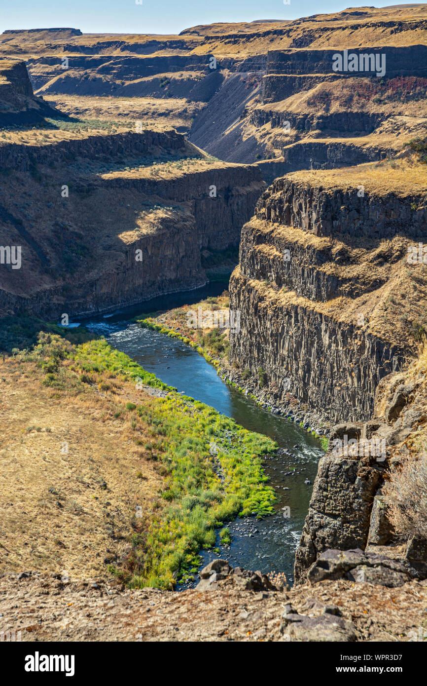 Washington, view of Palouse River Canyon from Palouse Falls State Park ...