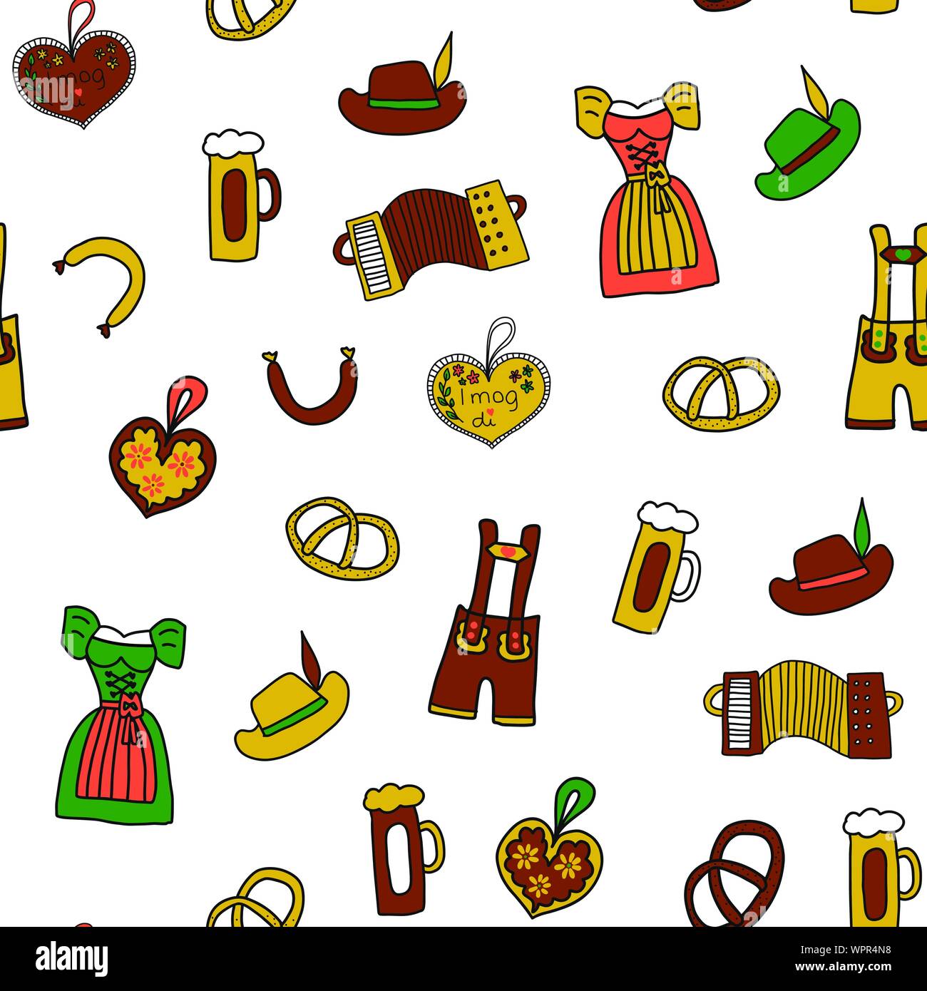 Oktoberfest seamless vector background. Oktoberfest repeating pattern ...