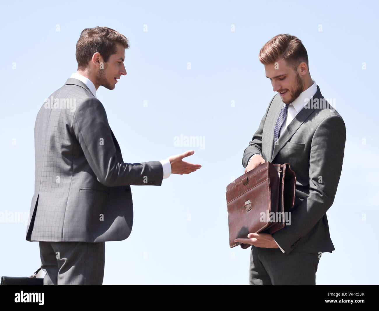 business colleagues communicate together.photo with copy space Stock ...