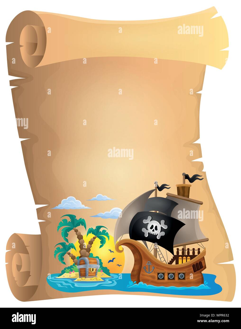 Pirate scroll theme image 2 Stock Vector Image & Art - Alamy