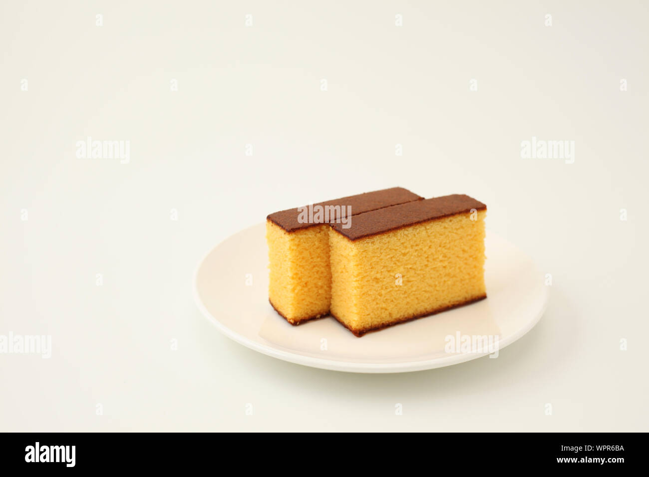 castella japanese sponge cake on plate isolated on white background ...