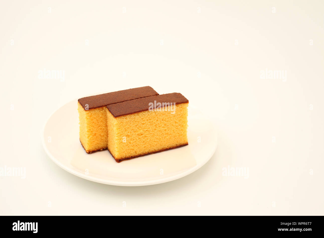 castella japanese sponge cake on plate isolated on white background ...