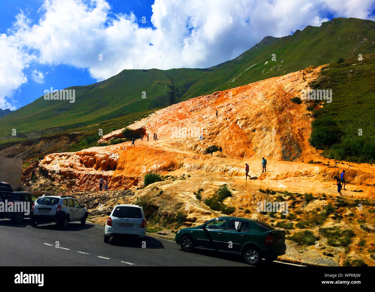 Gudauri / Georgia - August 31, 2017: Sulphur water. Mineral water of ...