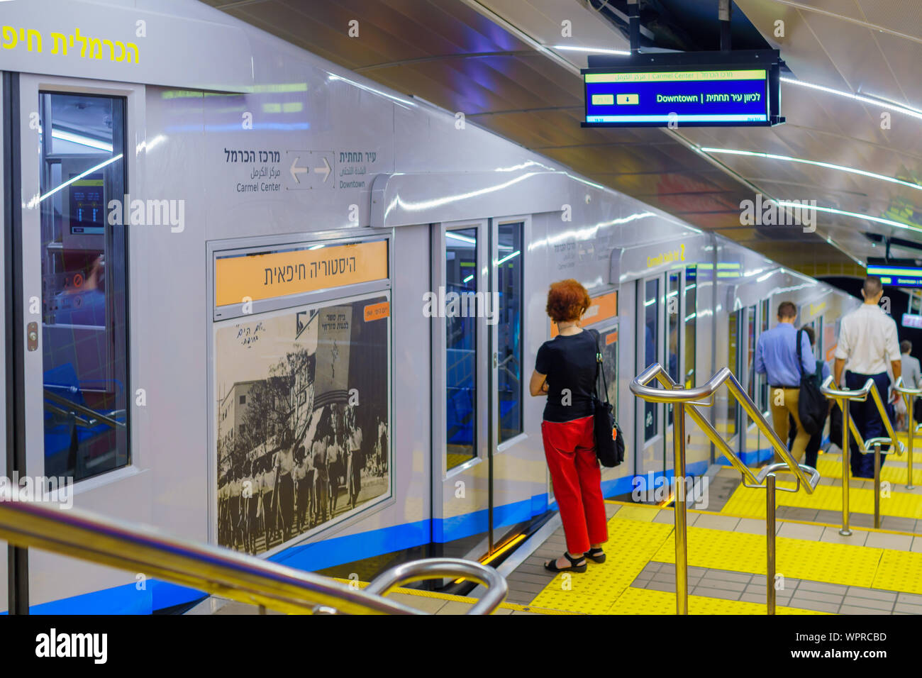 Haifa, Israel - September 05, 2019: View of the Carmel Center station ...