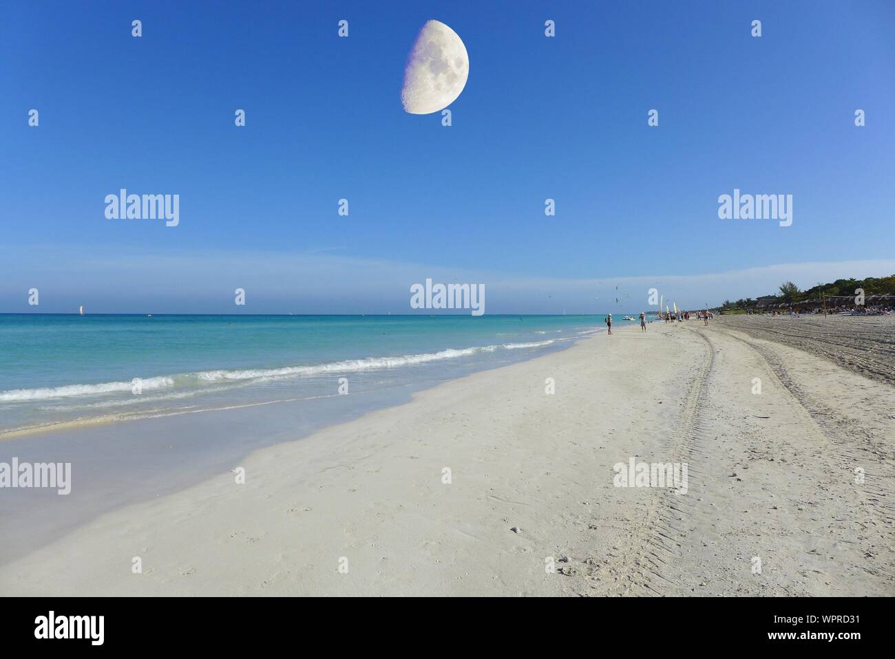 Moon over beach hi-res stock photography and images - Alamy