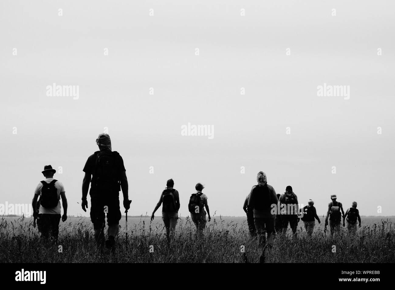 Walking group countryside Black and White Stock Photos & Images - Alamy