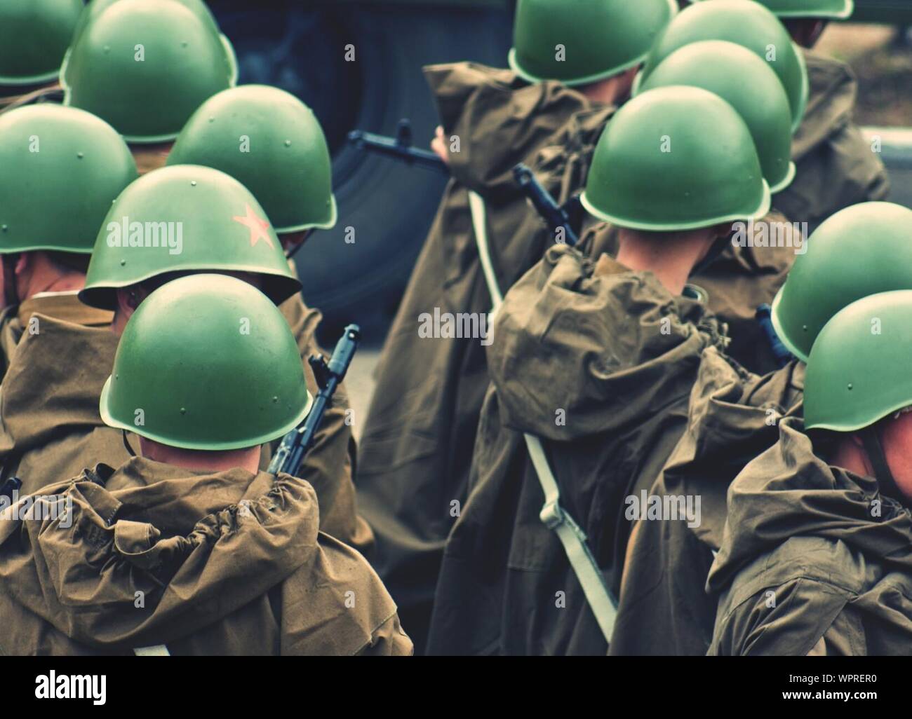 Men in helmets hi-res stock photography and images - Alamy