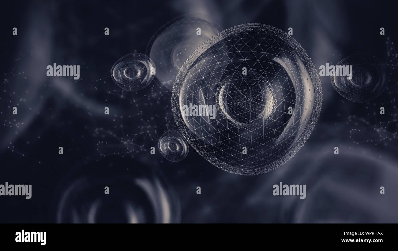 Abstract cells with geometric elements. Biotechnology concept Stock ...