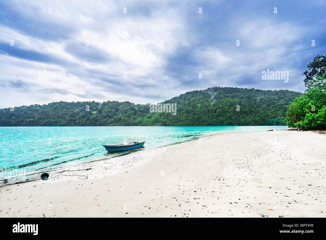 View on tropical beach in national park natural Utria next to Nuqui ...