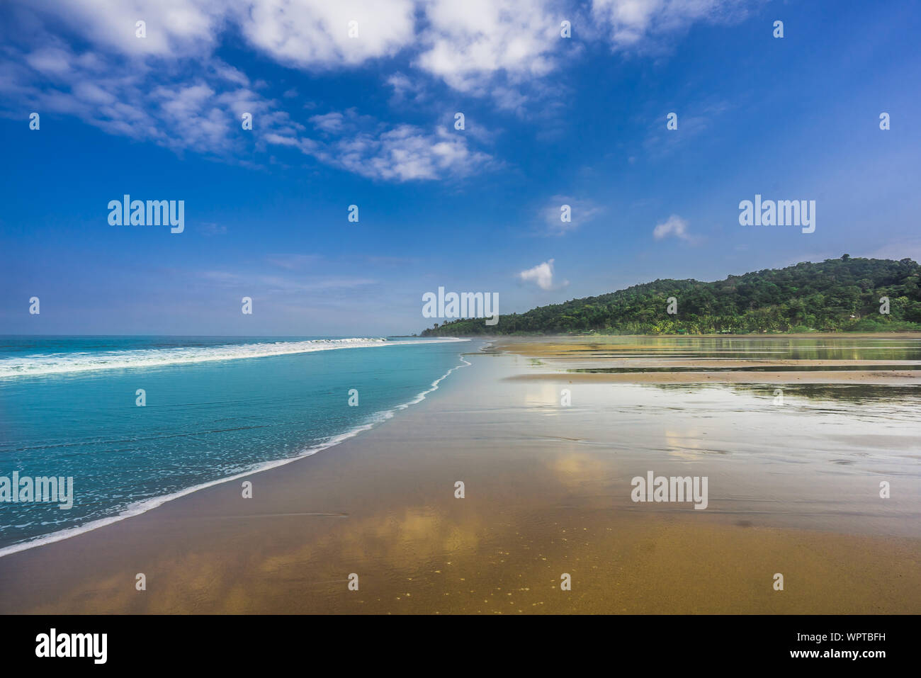 Tropical beach Almejal at the Pacific Ocean coast in Choco region by El ...