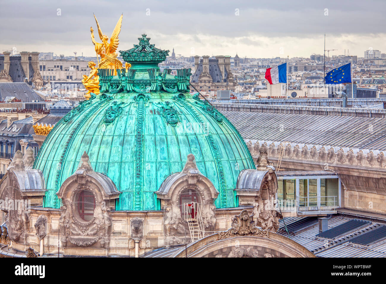 Paris panoramic view with Opera Garnier dome Stock Photo - Alamy