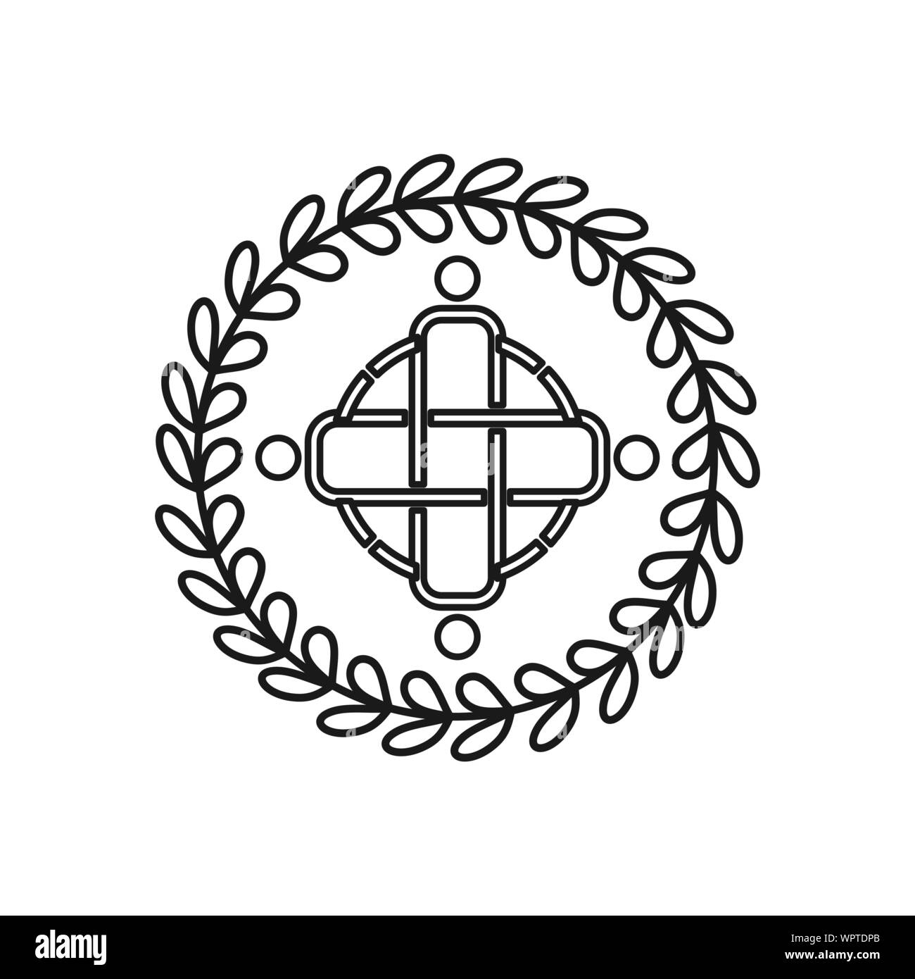 leaf rotation cross Commitment Teamwork Together Outline Logo Stock Vector Image & Art - Alamy