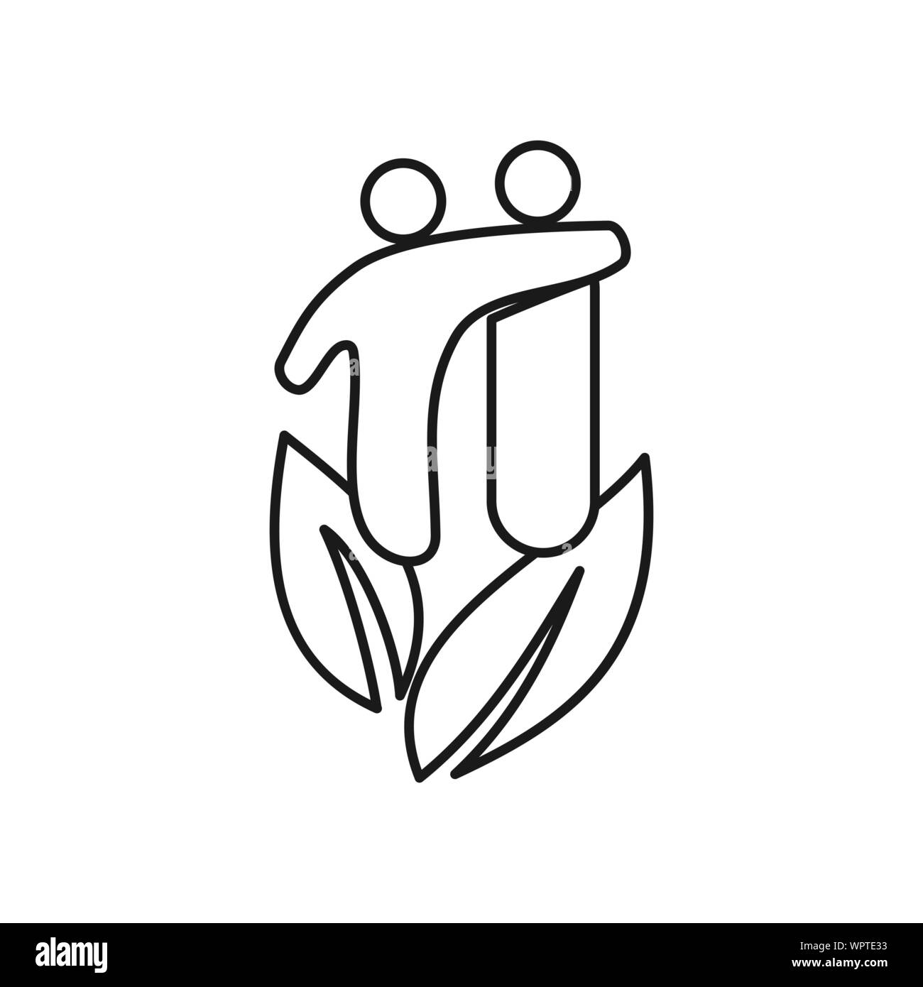 leaf people relation Commitment Teamwork Together Outline Logo Stock Vector Image & Art - Alamy
