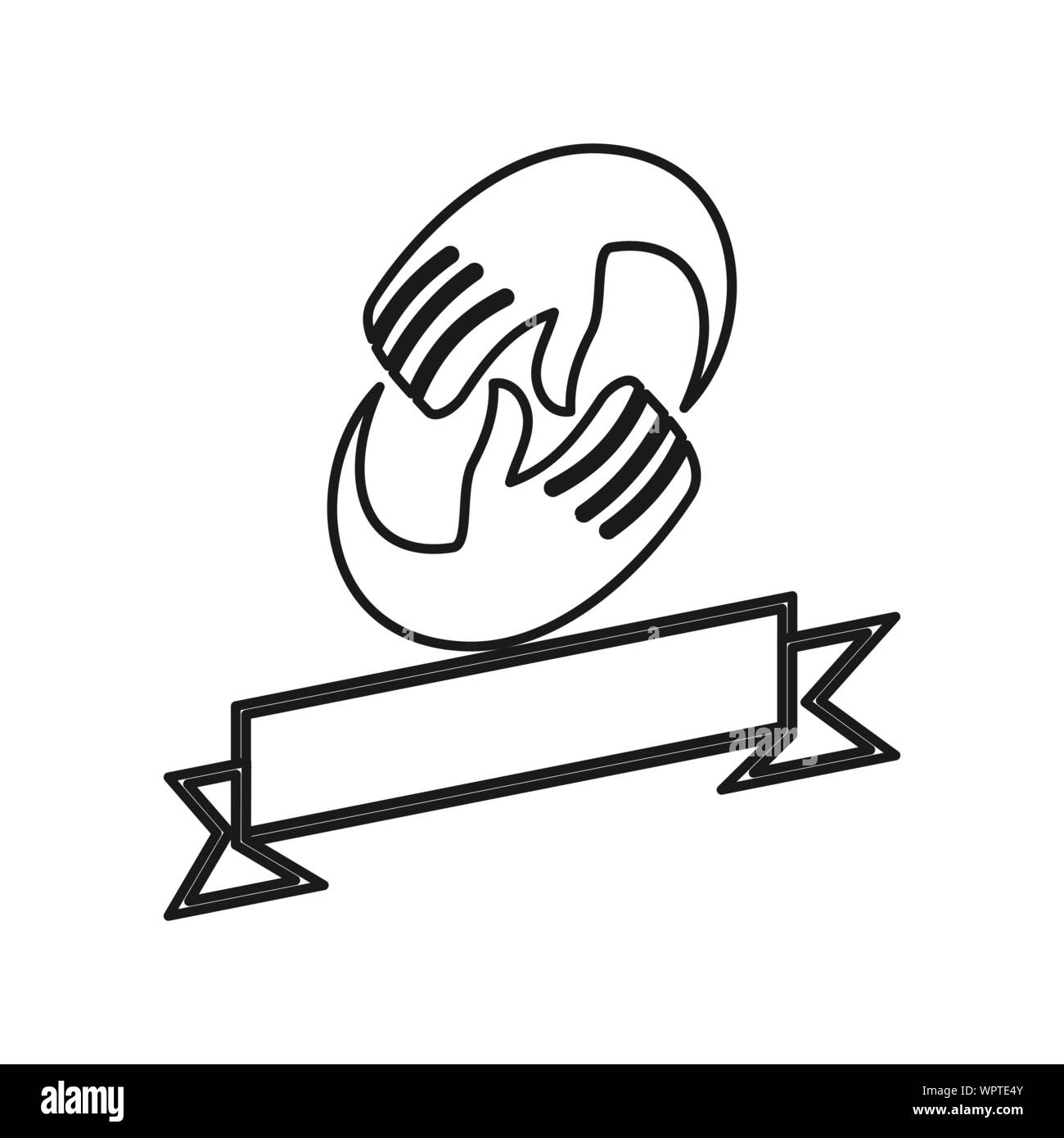 ribbon blank hand Commitment Teamwork Together Outline Logo Stock Vector Image & Art - Alamy