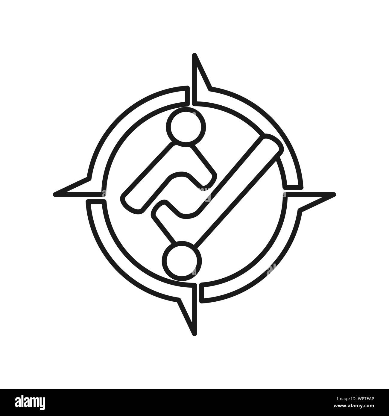 adventure compass Commitment Teamwork Together Outline Logo Stock ...