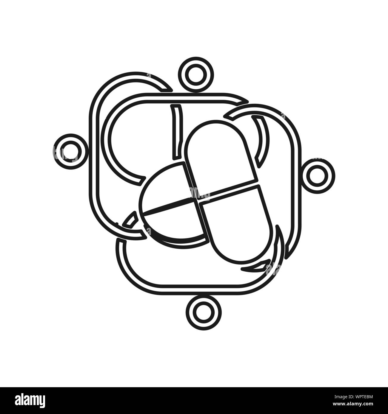 drug medicine Commitment Teamwork Together Outline Logo vector Stock ...