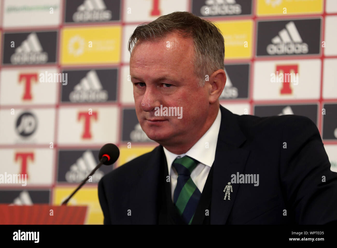 Northern Ireland manager Michael O'Neill in a press conference after ...