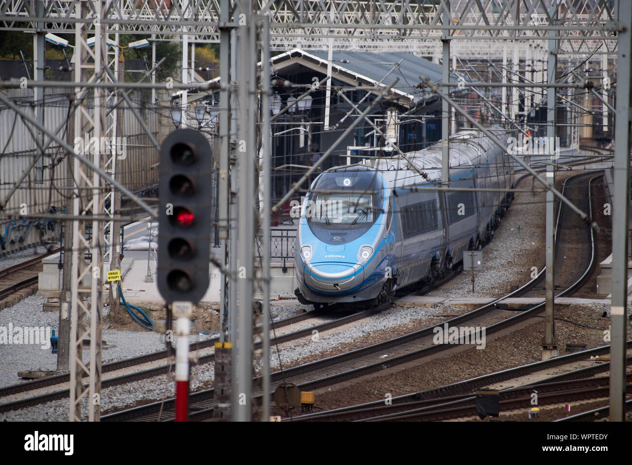 Pendolino high speed train in Gdansk, Poland. August 28th 2019 ...