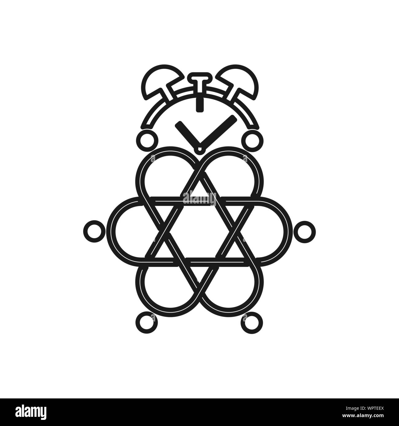 time alarm Commitment Teamwork Together Outline Logo Stock Vector Image ...