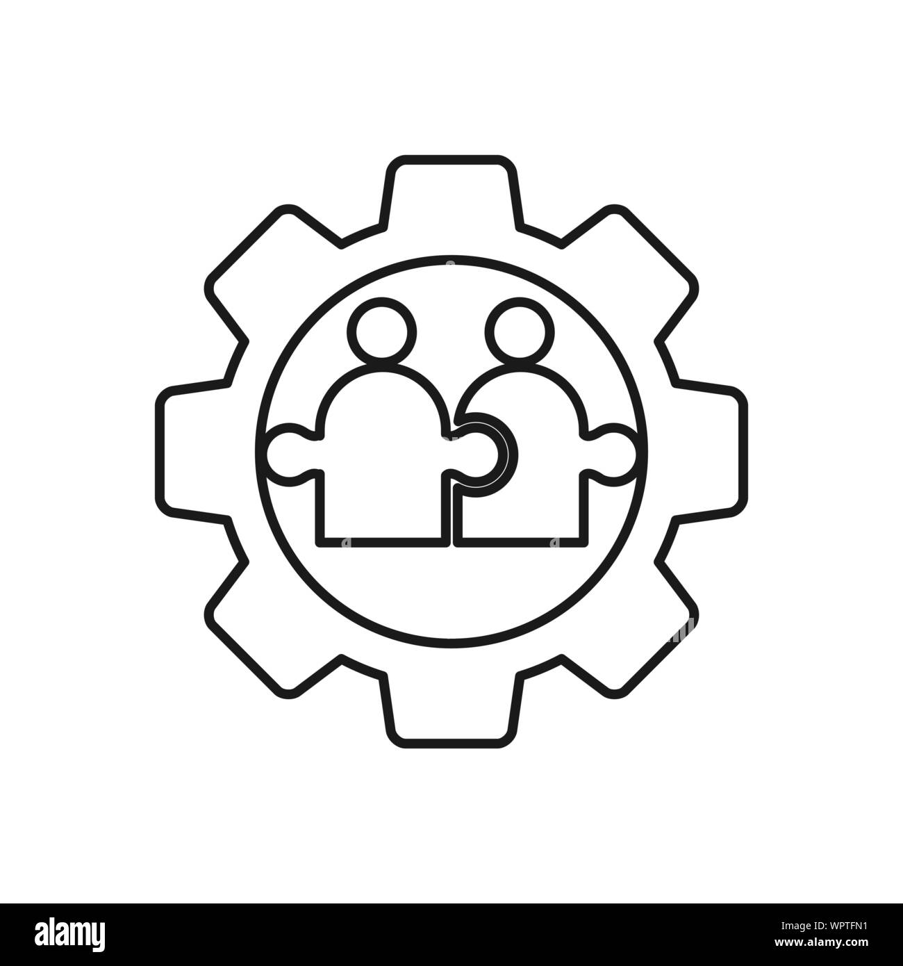 gear puzzle people Commitment Teamwork Together Outline Logo Stock Vector Image & Art - Alamy