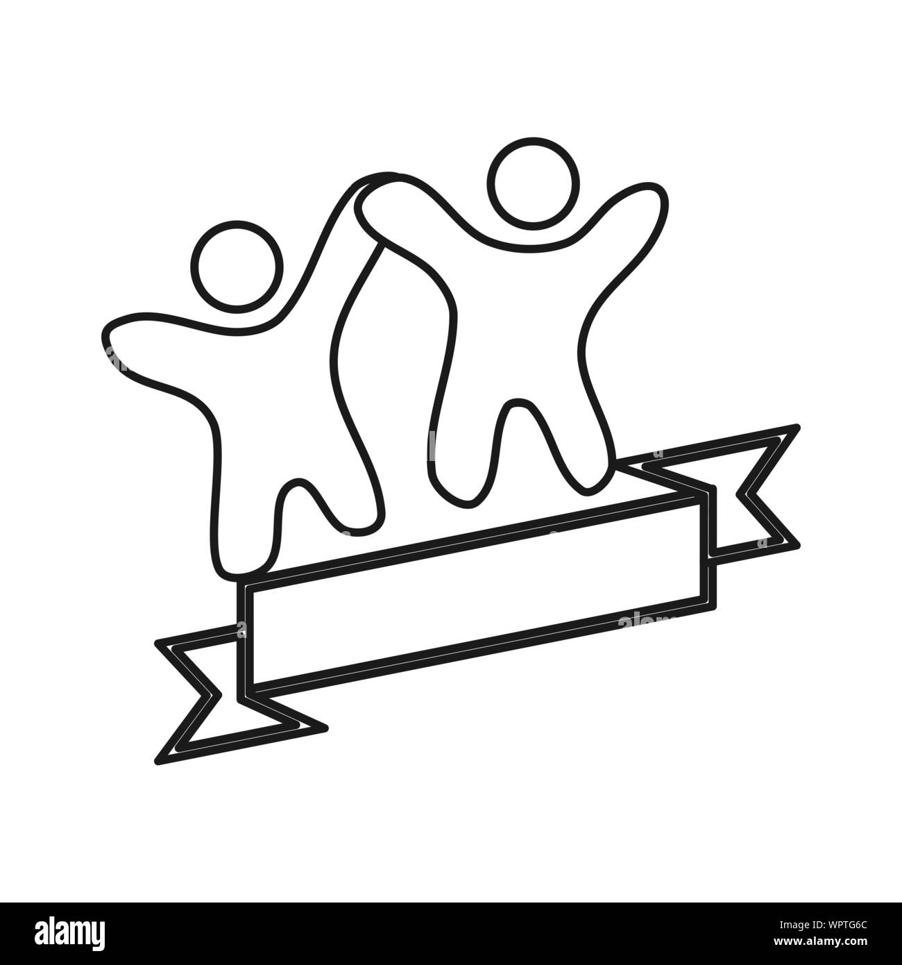 ribbon empty Commitment Teamwork Together Outline Logo Stock Vector Image & Art - Alamy