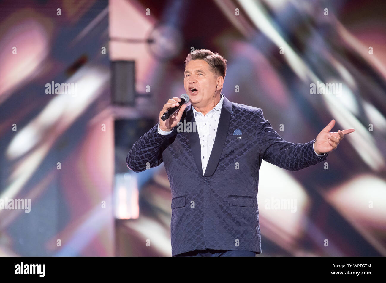 Slawomir Swierzynski of Bayer Full in concert in Gdansk Poland. August ...