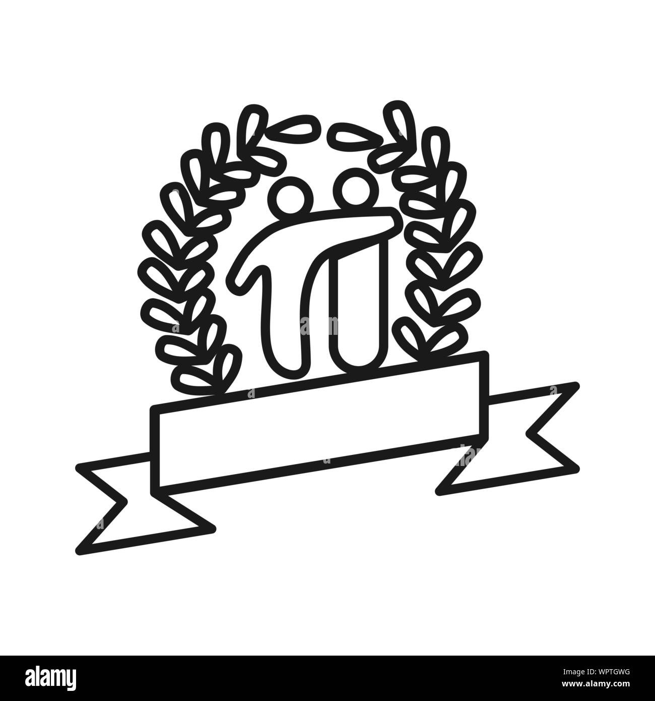 leaf ribbon friend Commitment Teamwork Together Outline Logo Stock ...