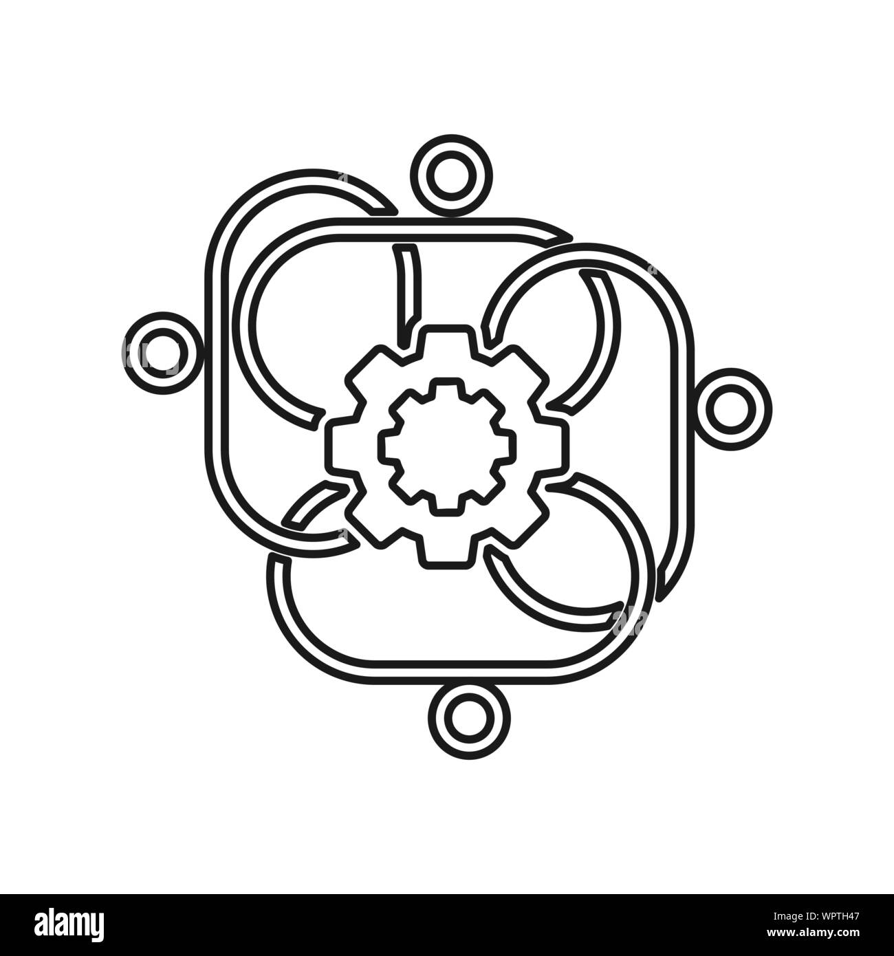 gear Connection Commitment Teamwork Together Outline Logo Stock Vector Image & Art - Alamy