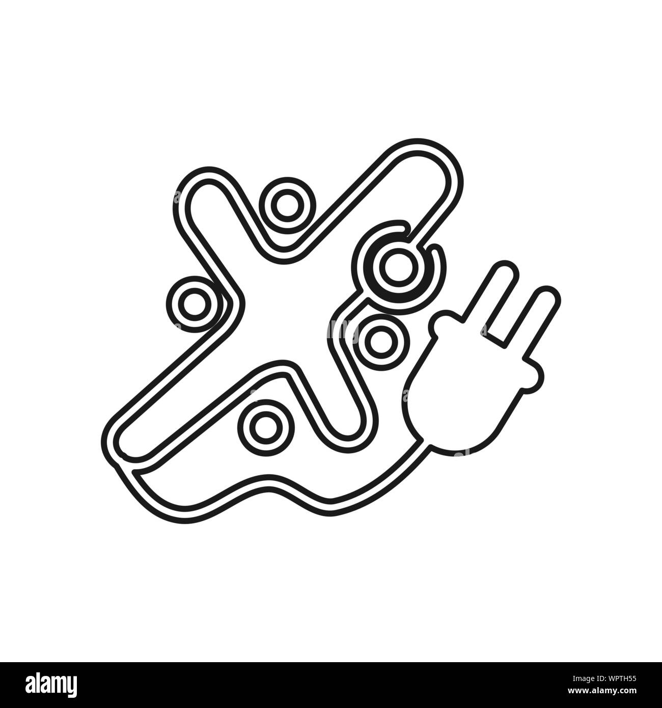 Plug Electric Commitment Teamwork Together Outline Logo Stock Vector ...