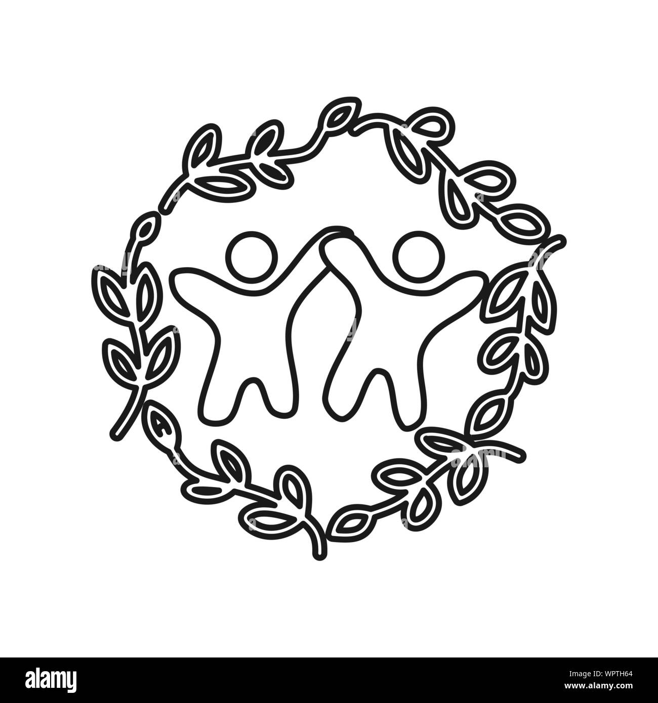 leaf rotation Commitment Teamwork Together Outline Logo Stock Vector Image & Art - Alamy