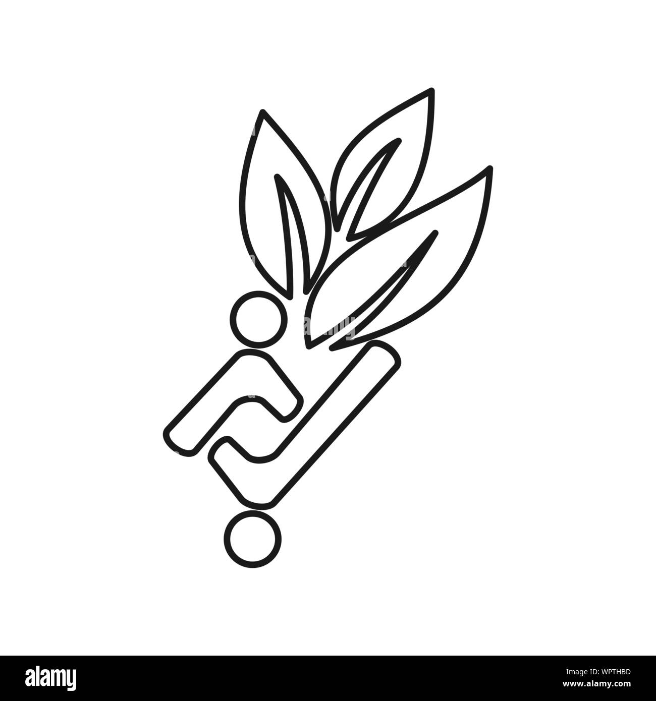 leaf farming people Commitment Teamwork Together Outline Logo Stock Vector Image & Art - Alamy