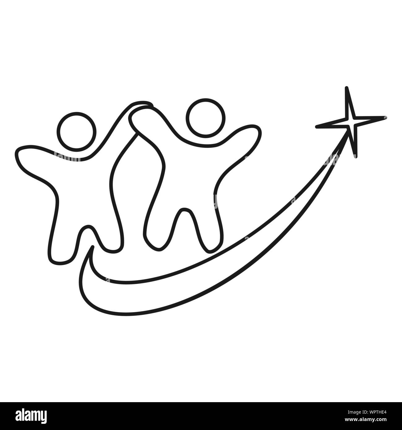 Star swash Commitment Teamwork Together Outline Logo Stock Vector Image & Art - Alamy