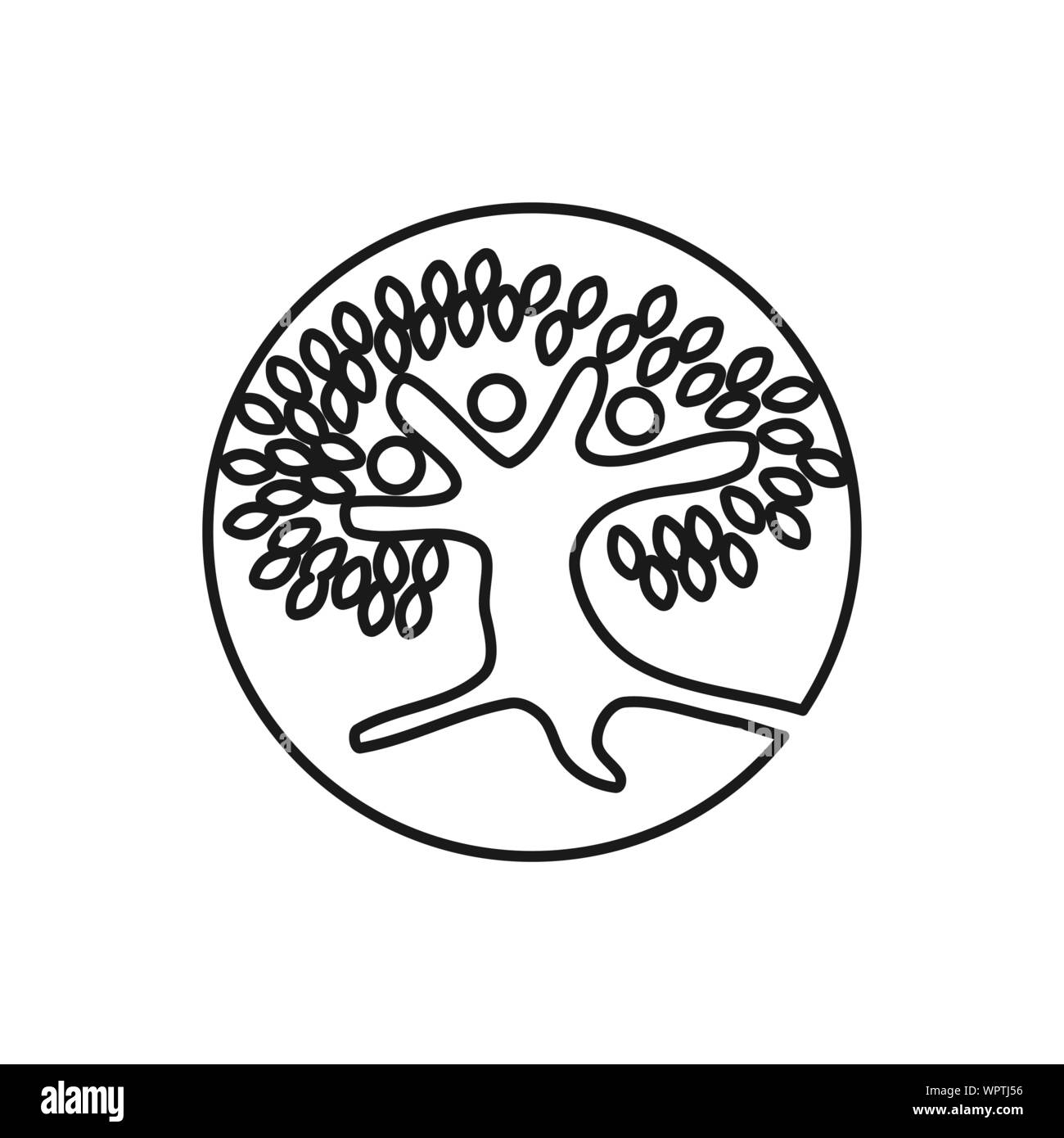 Tree people Commitment Teamwork Together Outline Logo Stock Vector Image & Art - Alamy