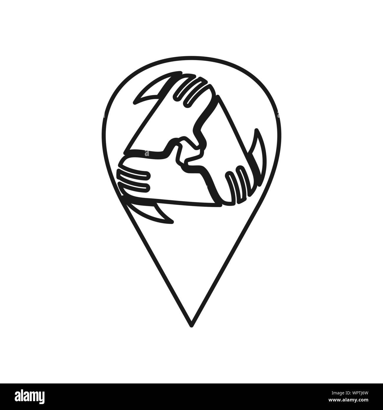 Location Hand Commitment Teamwork Together Outline Logo Stock Vector Image & Art - Alamy