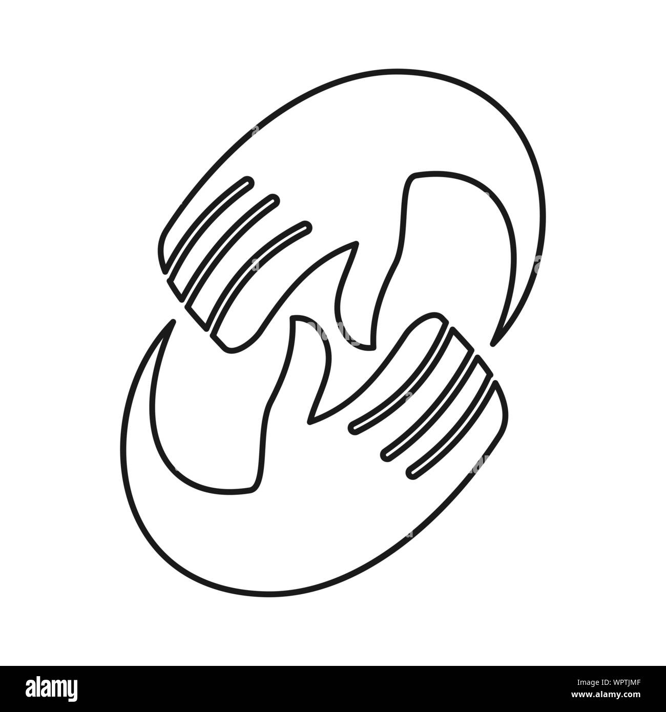 Hand Rotation Commitment Teamwork Together Outline Logo Stock Vector Image & Art - Alamy