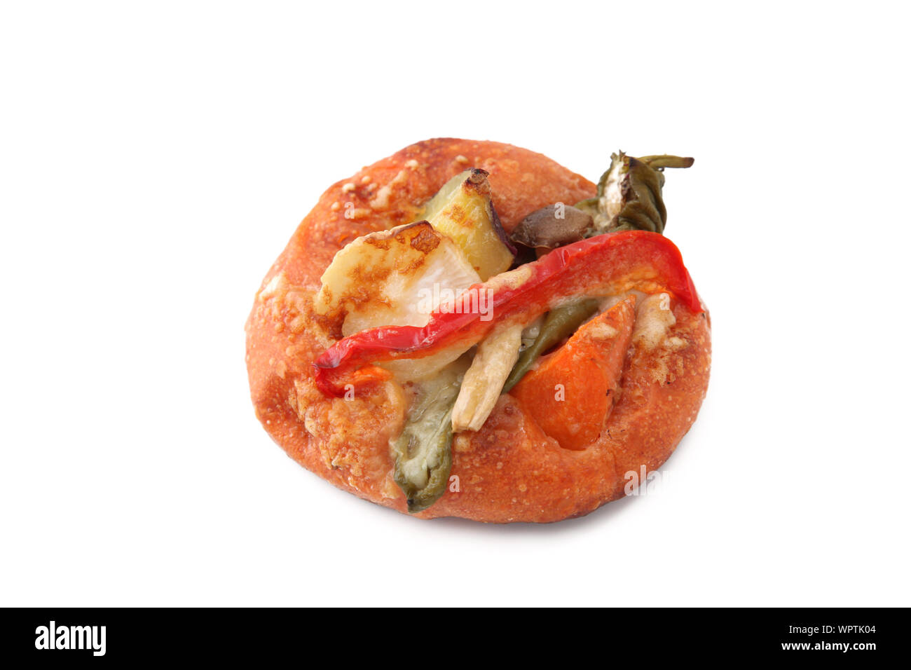 vegetables pizza bread isolated on white background Stock Photo - Alamy