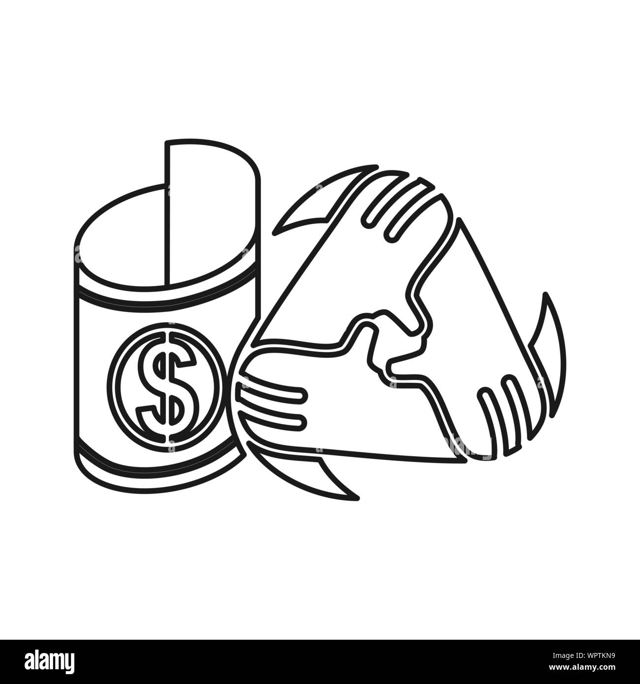 Money Roll Commitment Teamwork Together Outline Logo Stock Vector Image ...