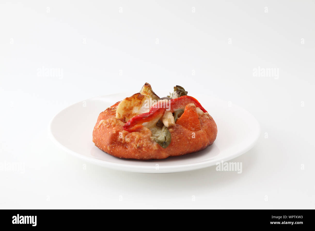 vegetables pizza bread isolated on white background Stock Photo - Alamy